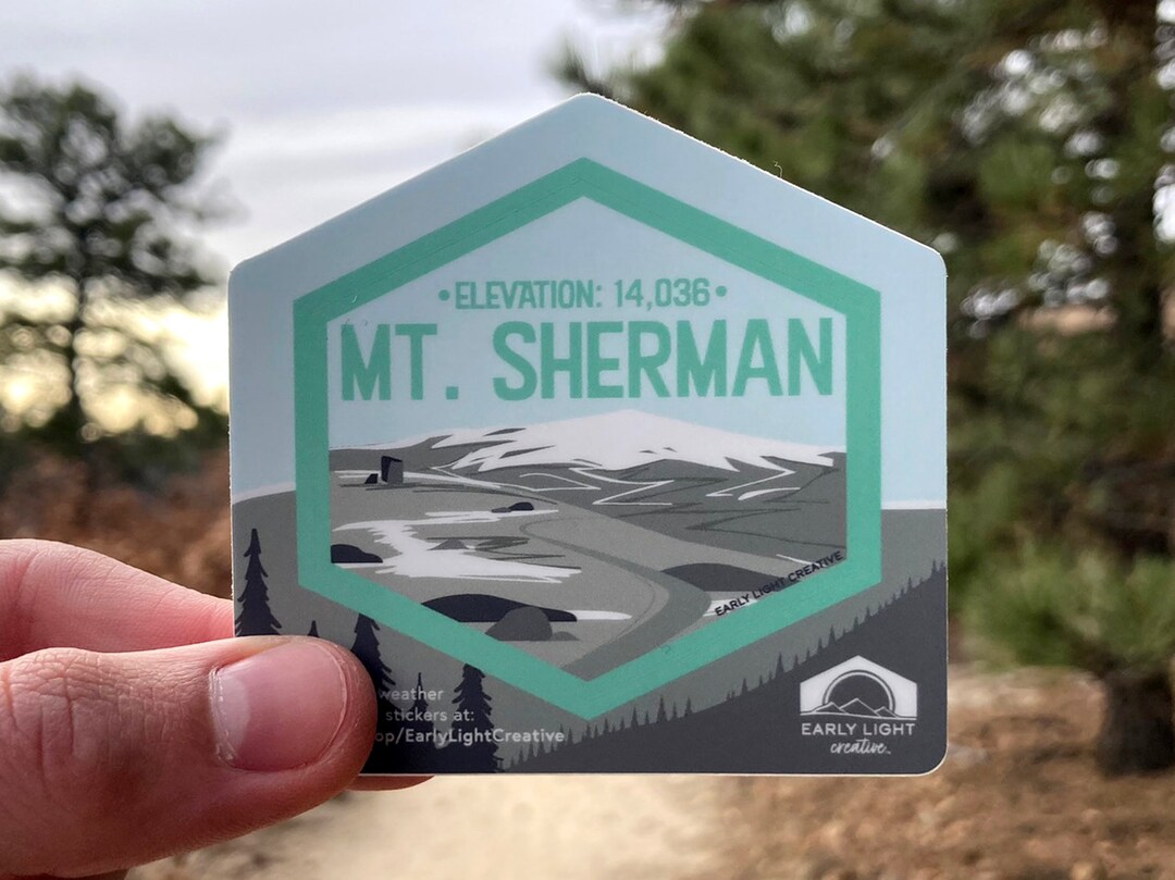 Mt. Sherman Sticker | Waterproof, Vinyl Colorado 14ers Hiking Souvenir ...