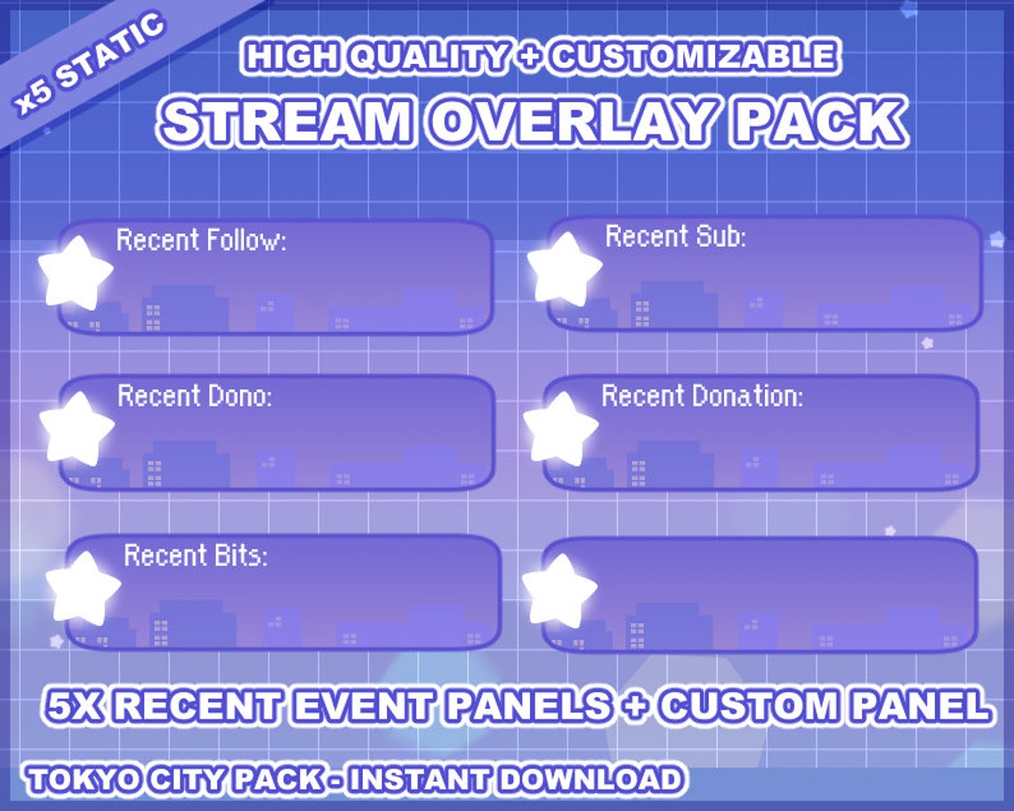 ANIMATED Twitch Stream Pack / Tokyo City / VTUBER / Offline / Brb ...
