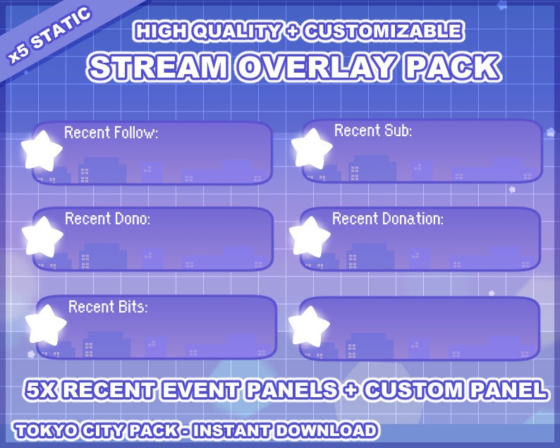 ANIMATED Twitch Stream Pack / Tokyo City / VTUBER / Offline / Brb ...