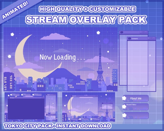 ANIMATED Twitch Stream Pack / Tokyo City / VTUBER / Offline / - Etsy