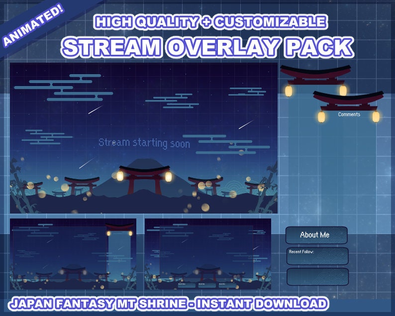ANIMATED Twitch Stream Pack / SHRINE / VTUBER / Offline / Brb ...