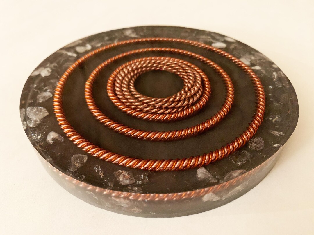 6" Orgone Charging Plate - Tensor Ring Torus, Concentric Double Rings ...