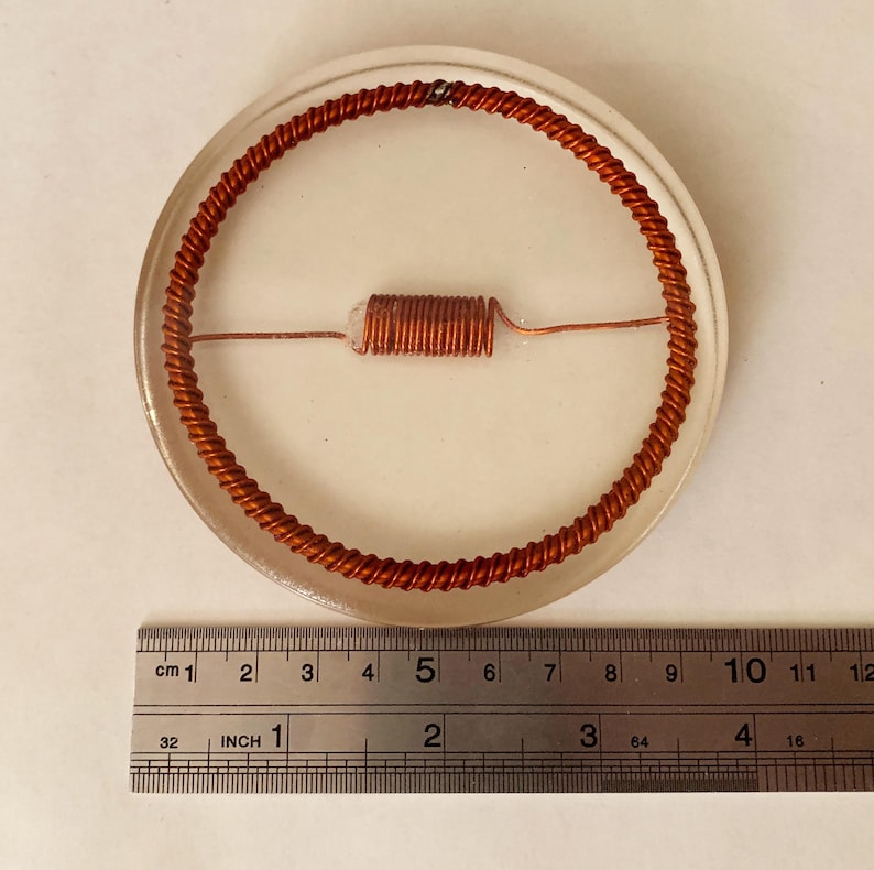 4" Wrapped Tensor Ring & Quartz Coaster, Sacred Cubit 144 Hz, Optional ...
