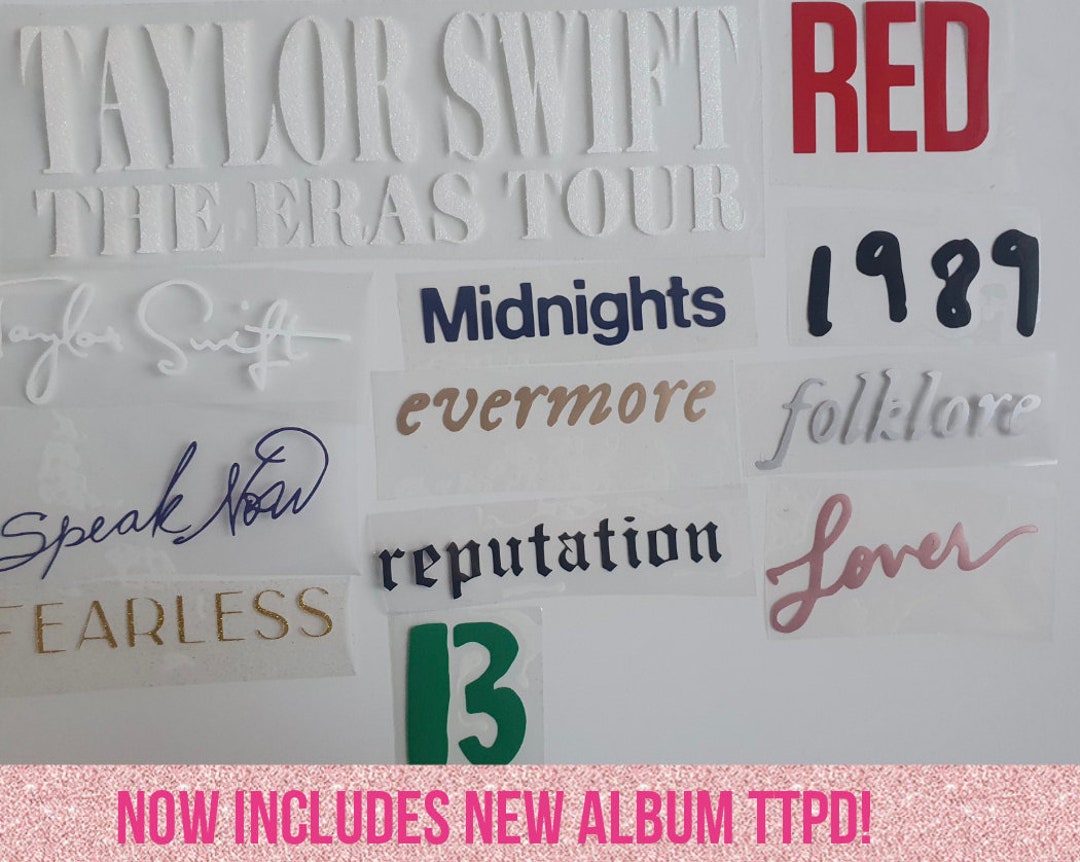 Taylor Swift the Eras Tour Iron on Album Titles DIY Denim Jacket Swifty ...