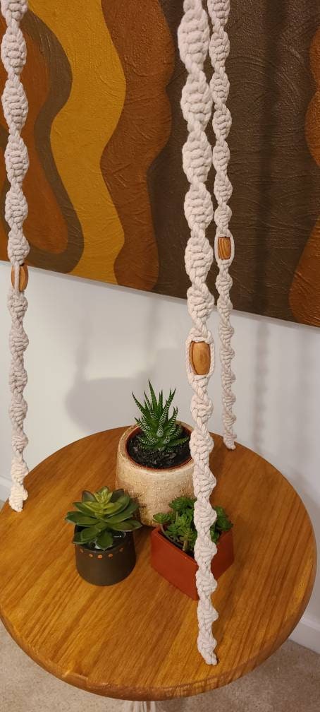 Handmade Macrame Hanging Table / Boho Macrame Table / Plant Holder / 18 ...