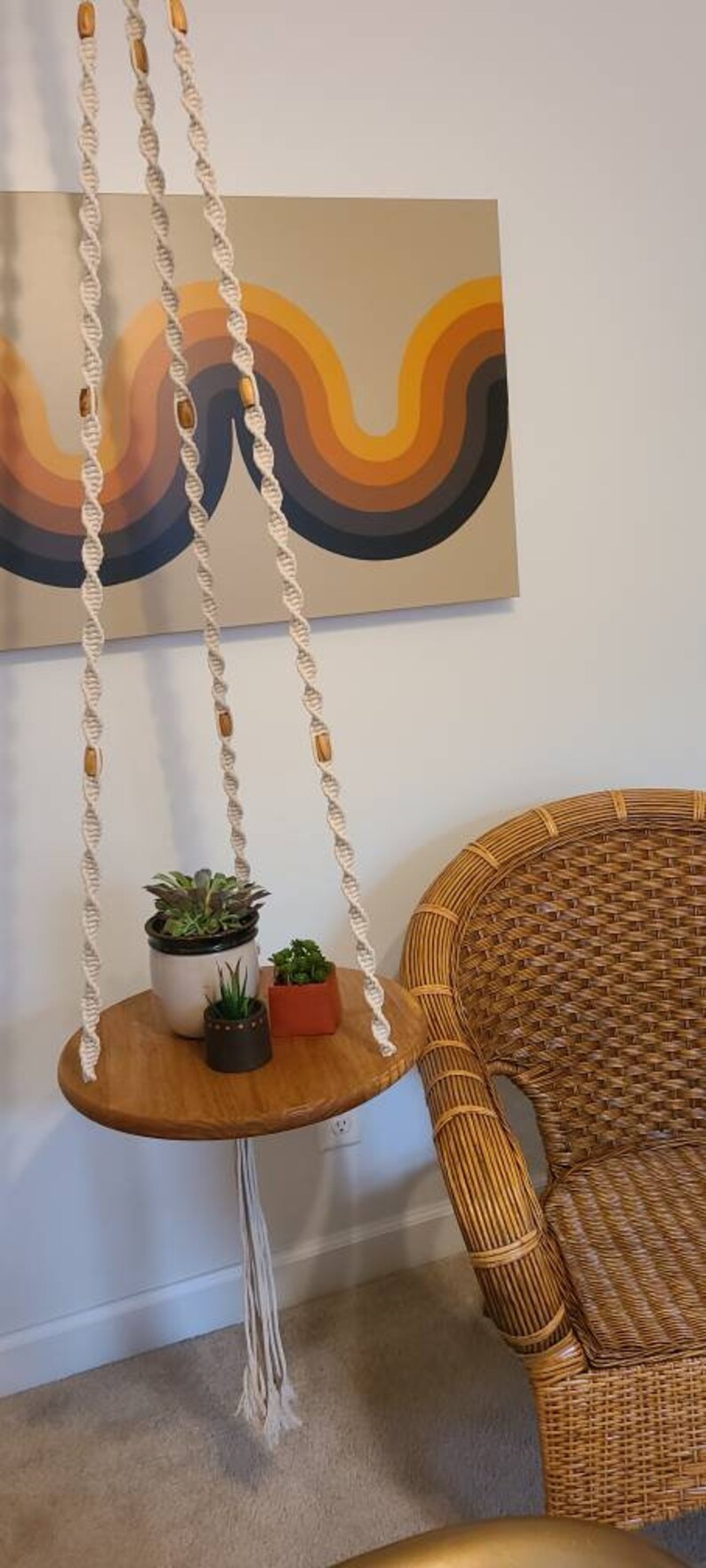 Handmade Macrame Hanging Table / Boho Macrame Table / Plant Holder / 18 ...