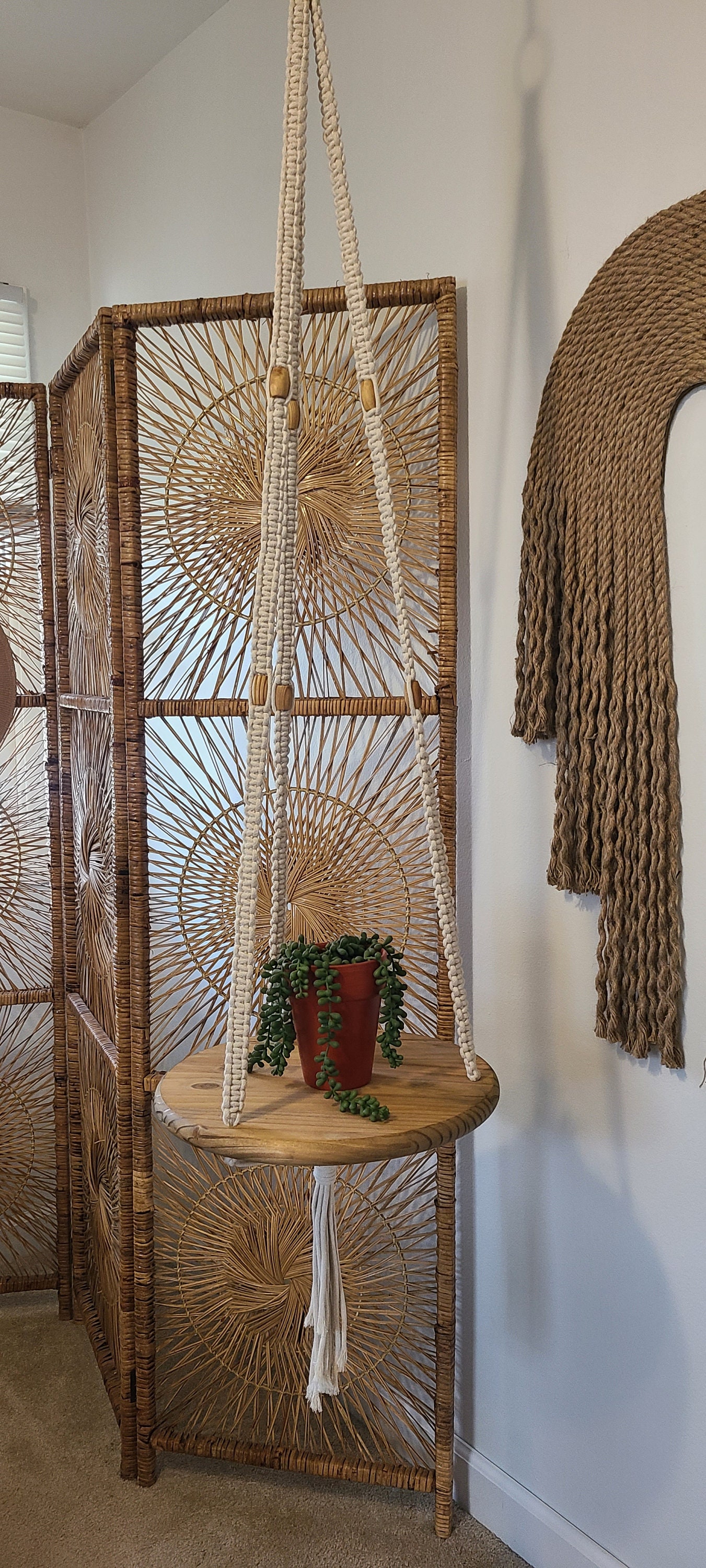 Handmade Macrame Hanging Table / Macrame Shelf / Plant Hanger / 15 ...
