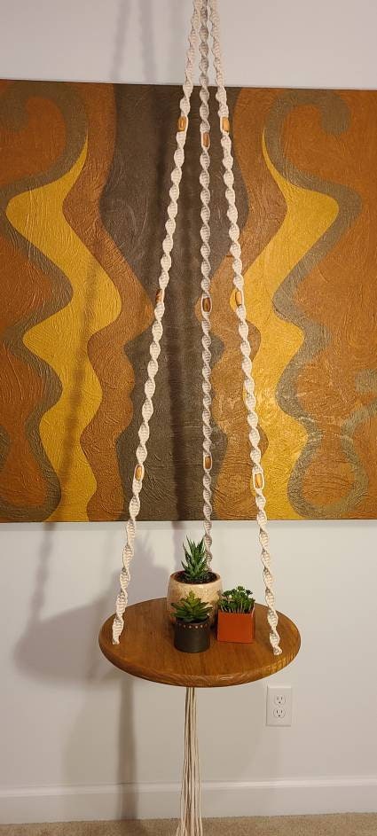Handmade Macrame Hanging Table / Boho Macrame Table / Plant Holder / 18 ...