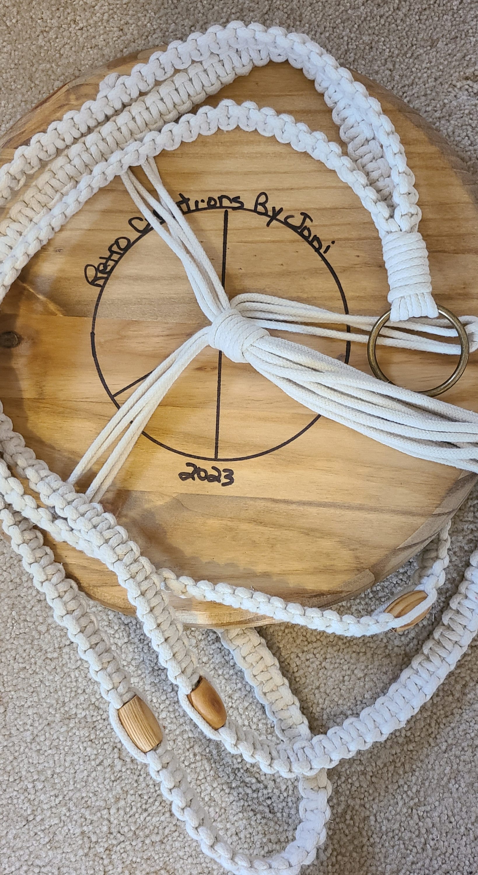 Handmade Macrame Hanging Table / Macrame Shelf / Plant Hanger / 15 ...