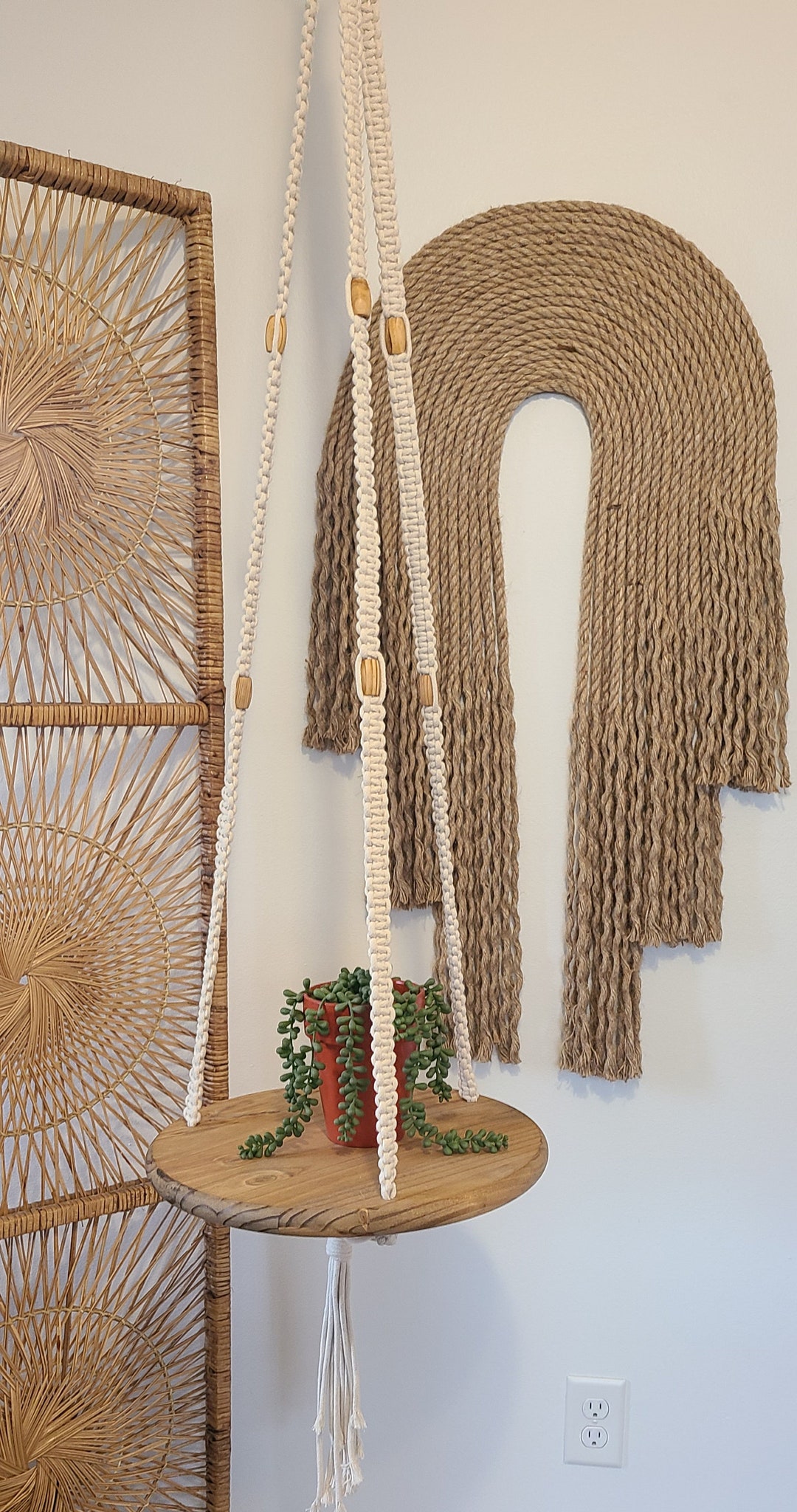 Handmade Macrame Hanging Table / Macrame Shelf / Plant Hanger - Etsy