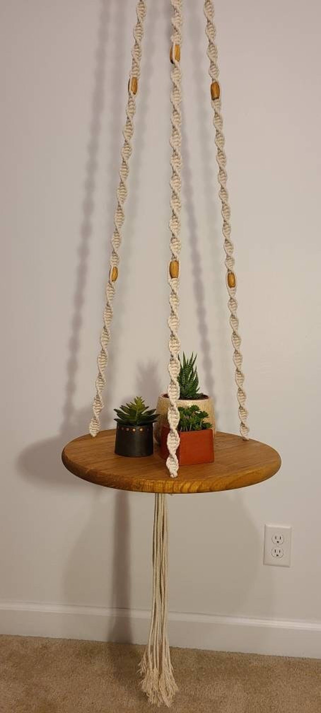 Handmade Macrame Hanging Table / Boho Macrame Table / Plant Holder / 18 ...