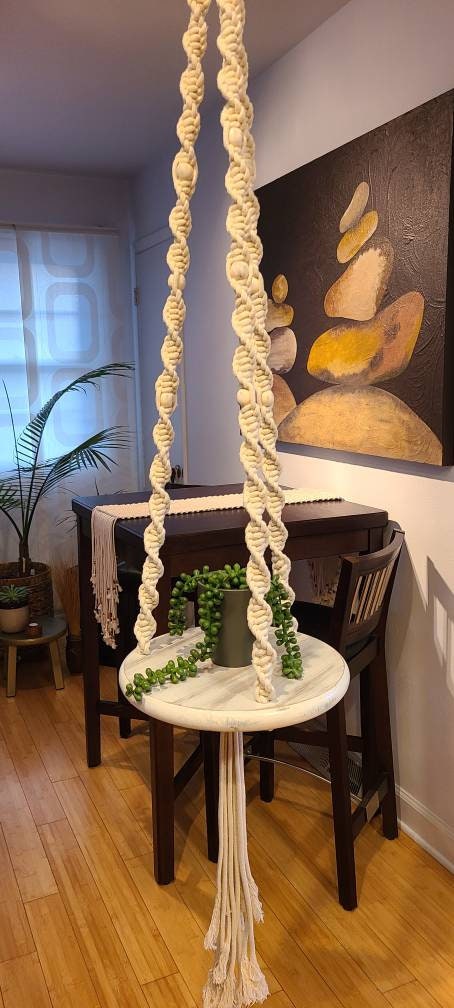 Handmade Macrame Hanging Table/ Macrame Plant Hanger / Boho Macrame ...