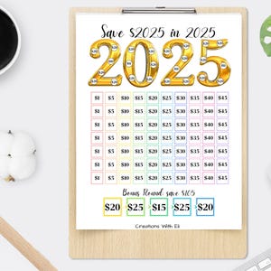 Save 2025 Dollars in 2025 Plus Bonus Round | Printable PDF Saving ...