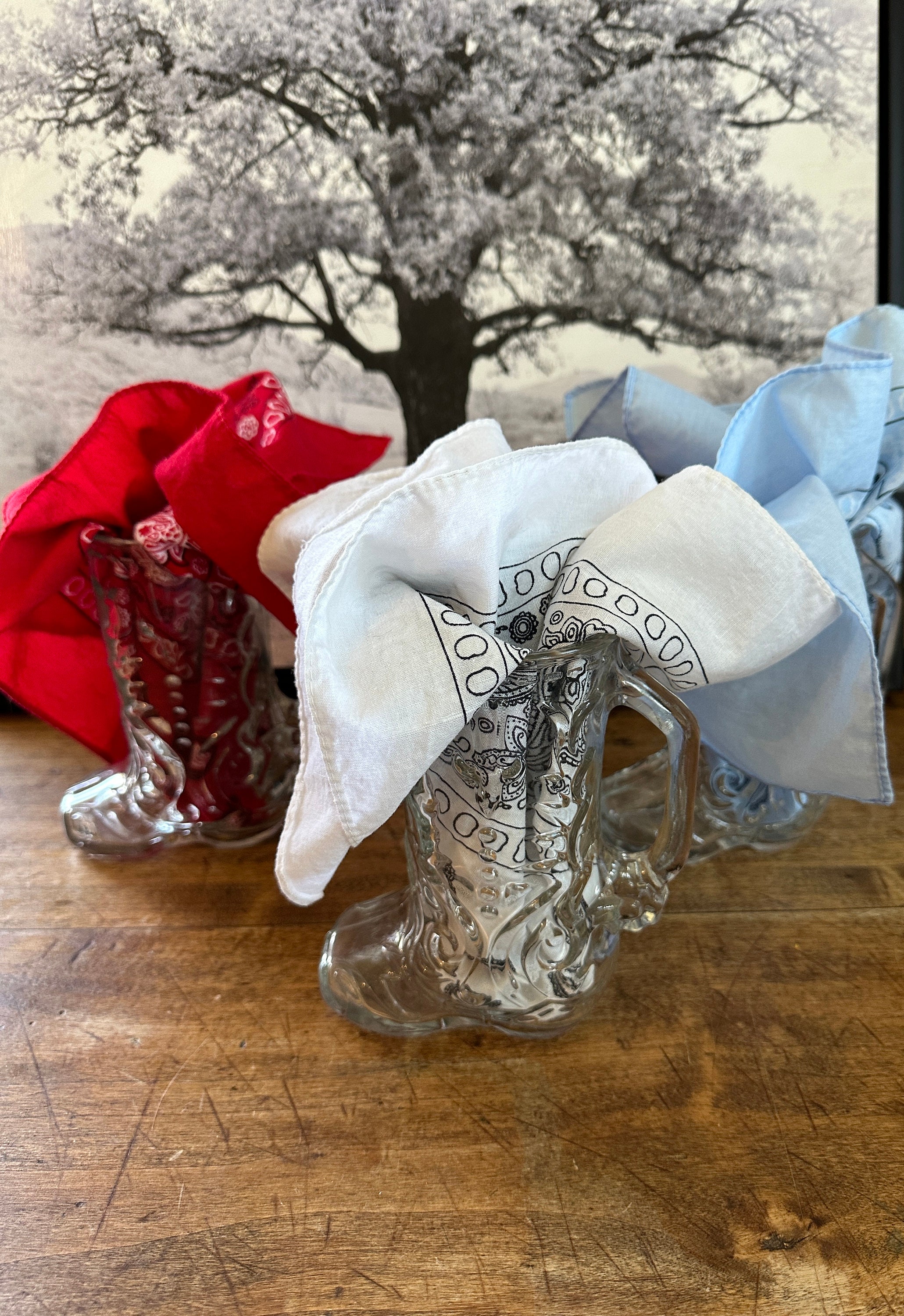 Pressed Glass Cowboy Boot Glasses Party Decor Fourth - Etsy