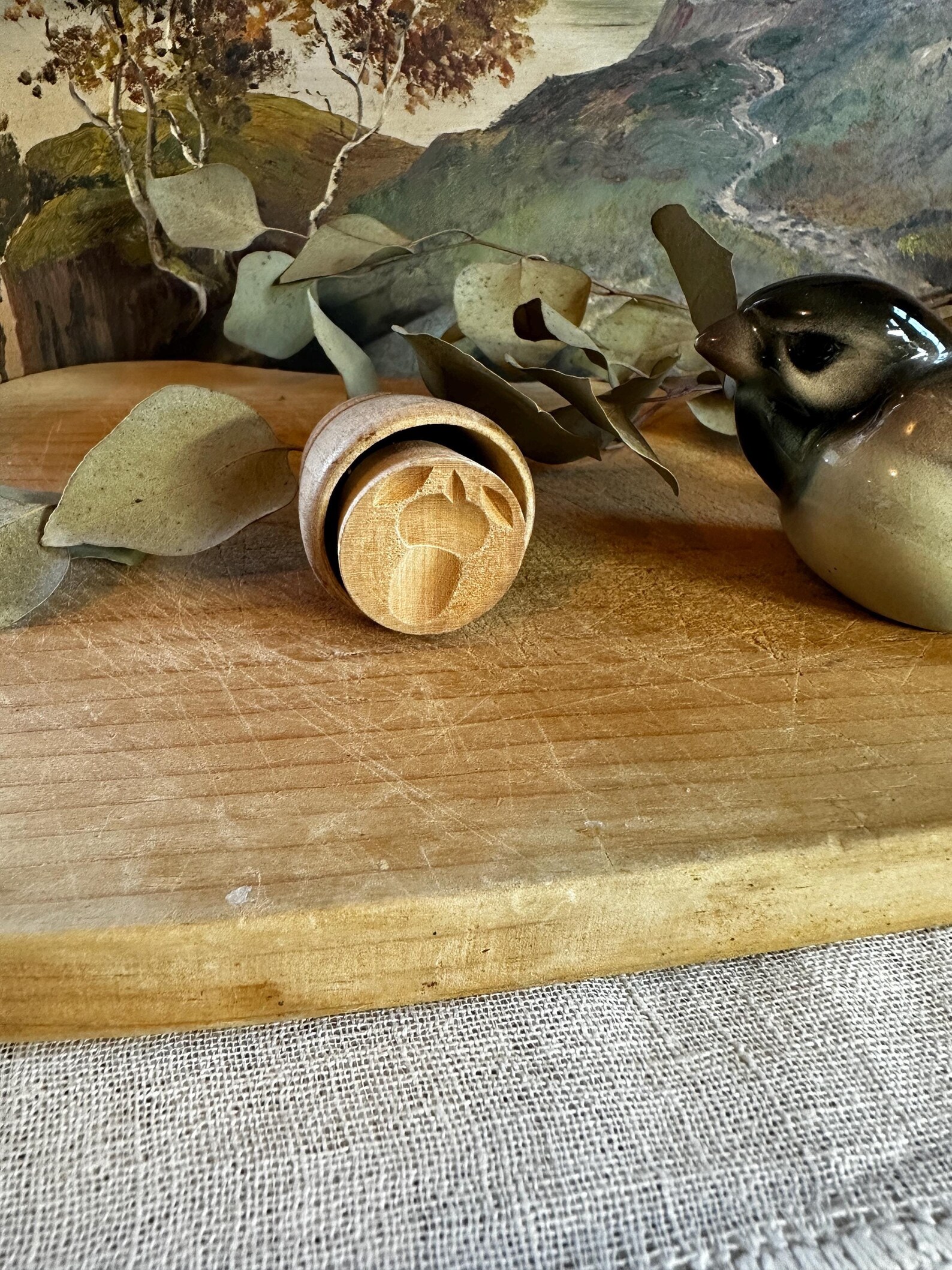 Wooden Butter Mold Acorn Treen Butter Pat Carved Butter Stamp dairy ...