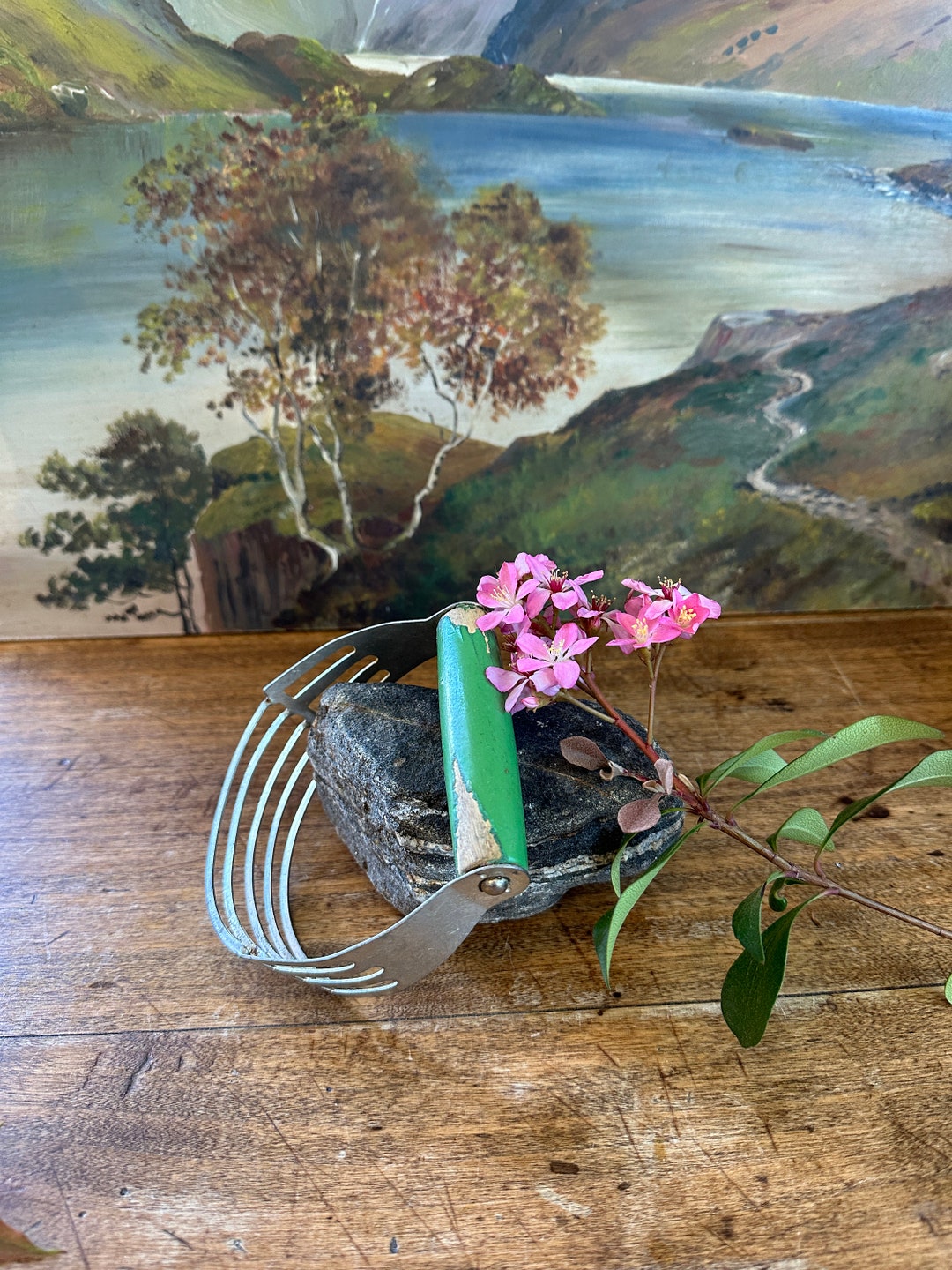 Green | Wooden Handled | Wire | Pastry Cutter | A&J | Dough Blender ...