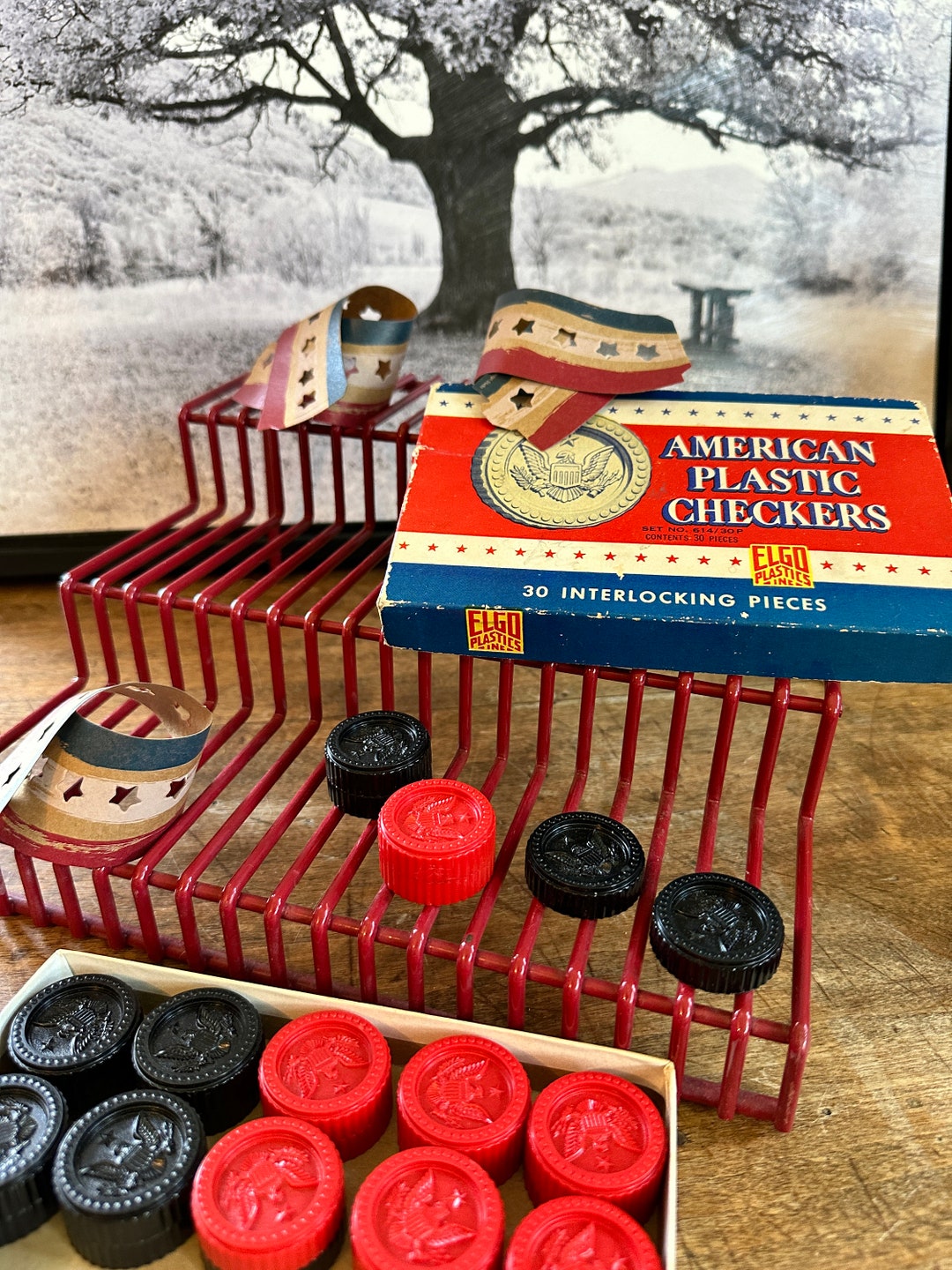 American | Plastic | Checkers | Vintage Toys | Board Games |red and ...
