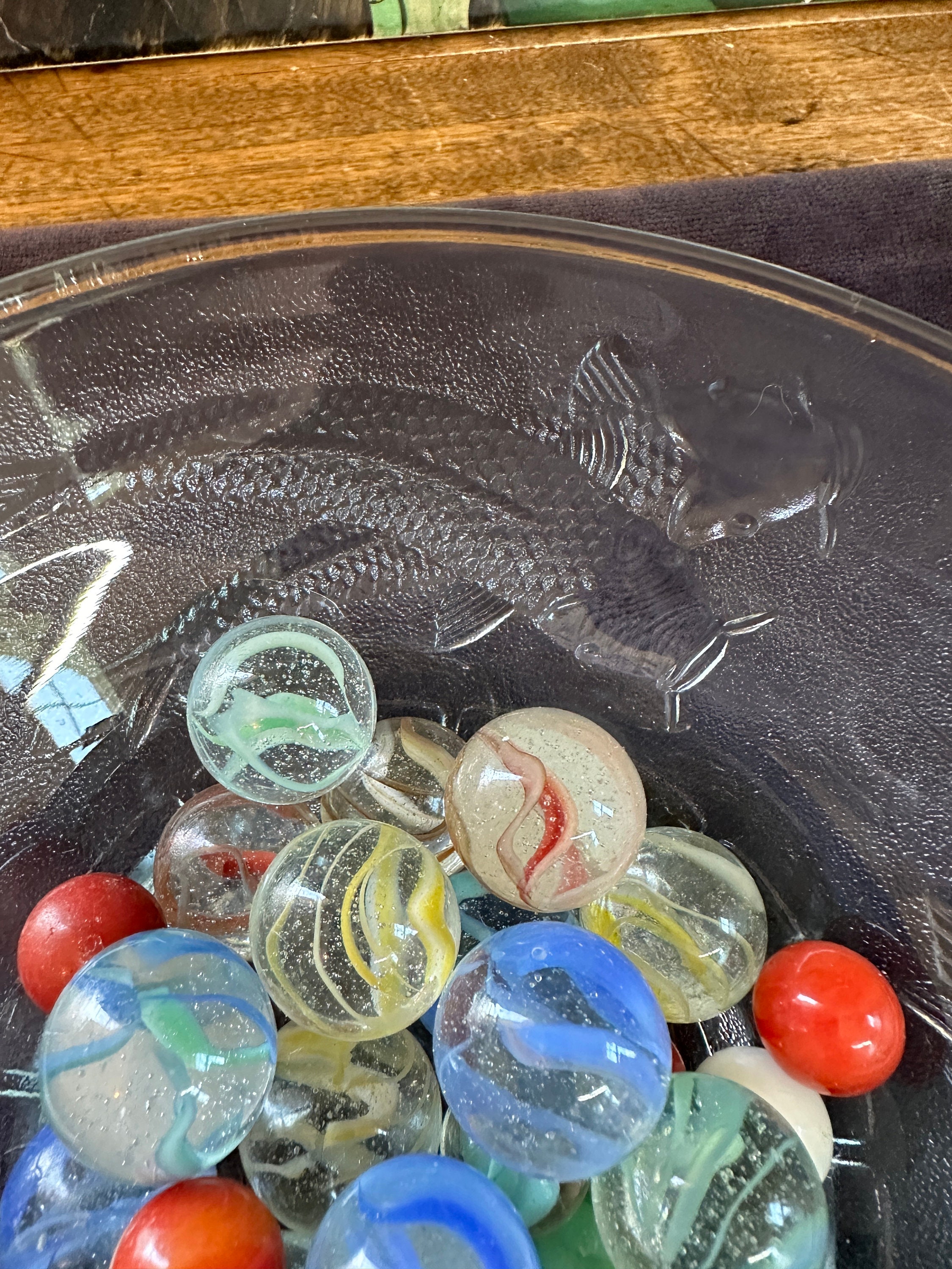 Asian Pressed Glass Bowl Koi Fish Embossed Firna Indonesia Art Glass - Etsy