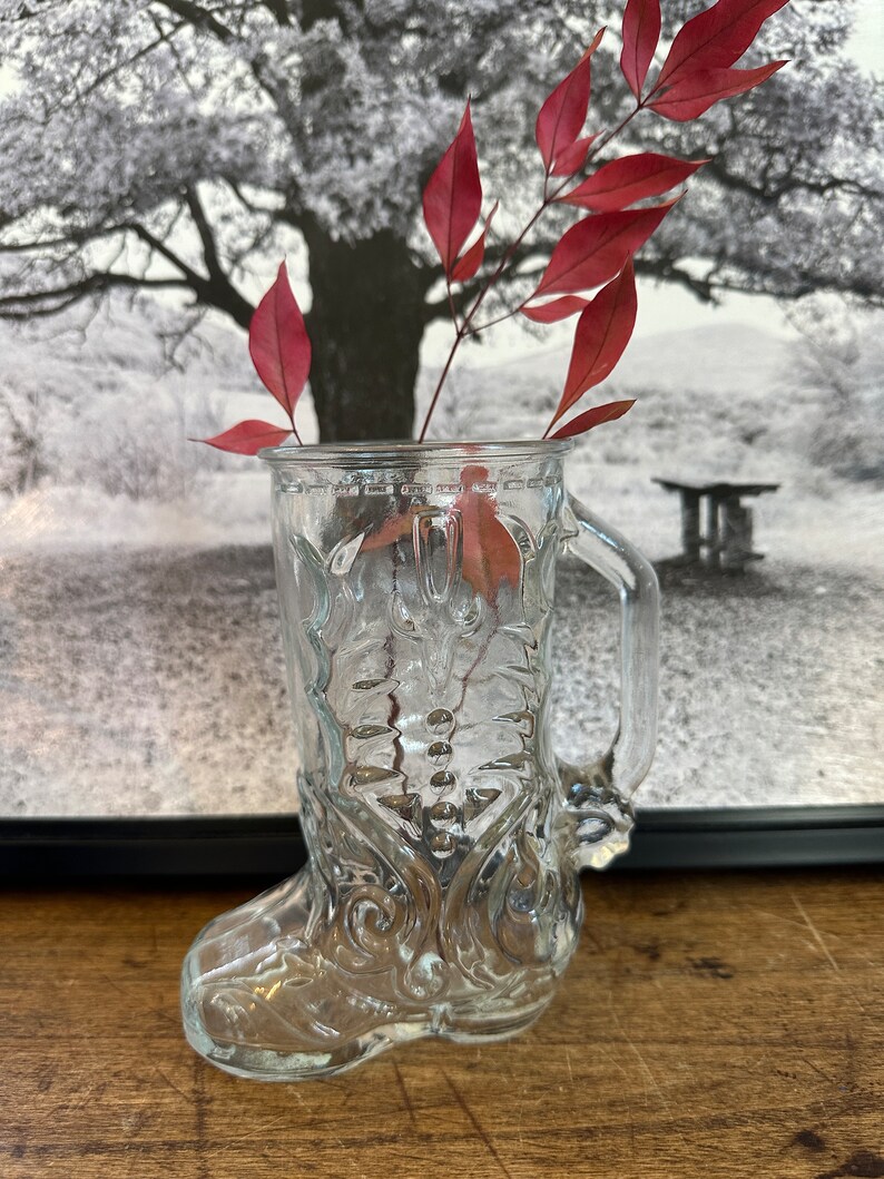 Pressed Glass Cowboy Boot Glasses Party Decor Fourth - Etsy