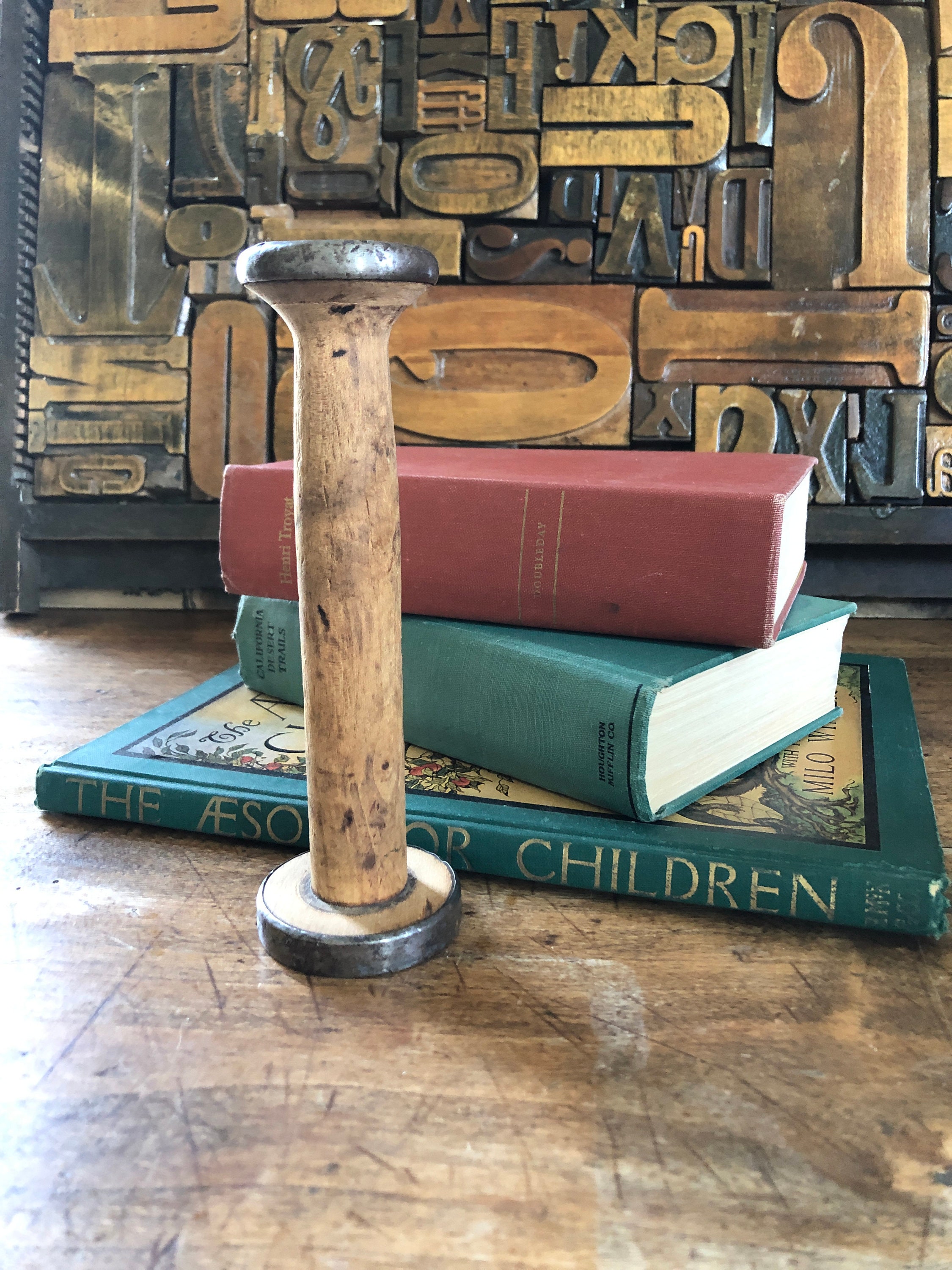 Large | Wooden Spool | Bobbin | Industrial | Filler | Sewing | Vintage ...