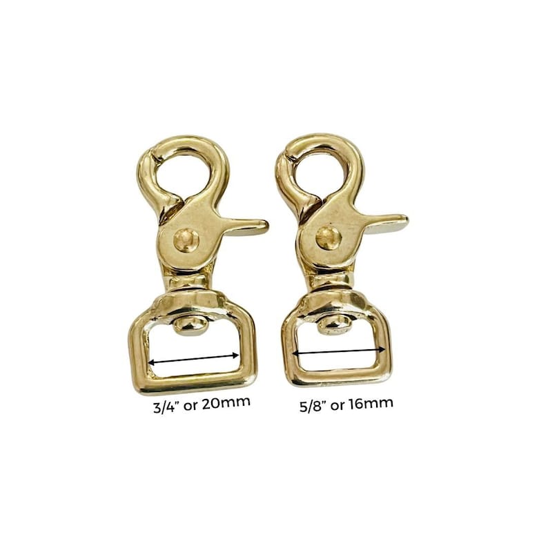 Classic Square Eye Solid Brass Swivel Trigger Clips Snap Hooks Leather Craft Hardware Lobster ...
