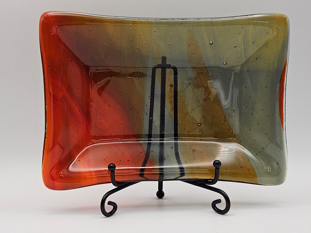 Fused Glass Rectangular Tray - Etsy