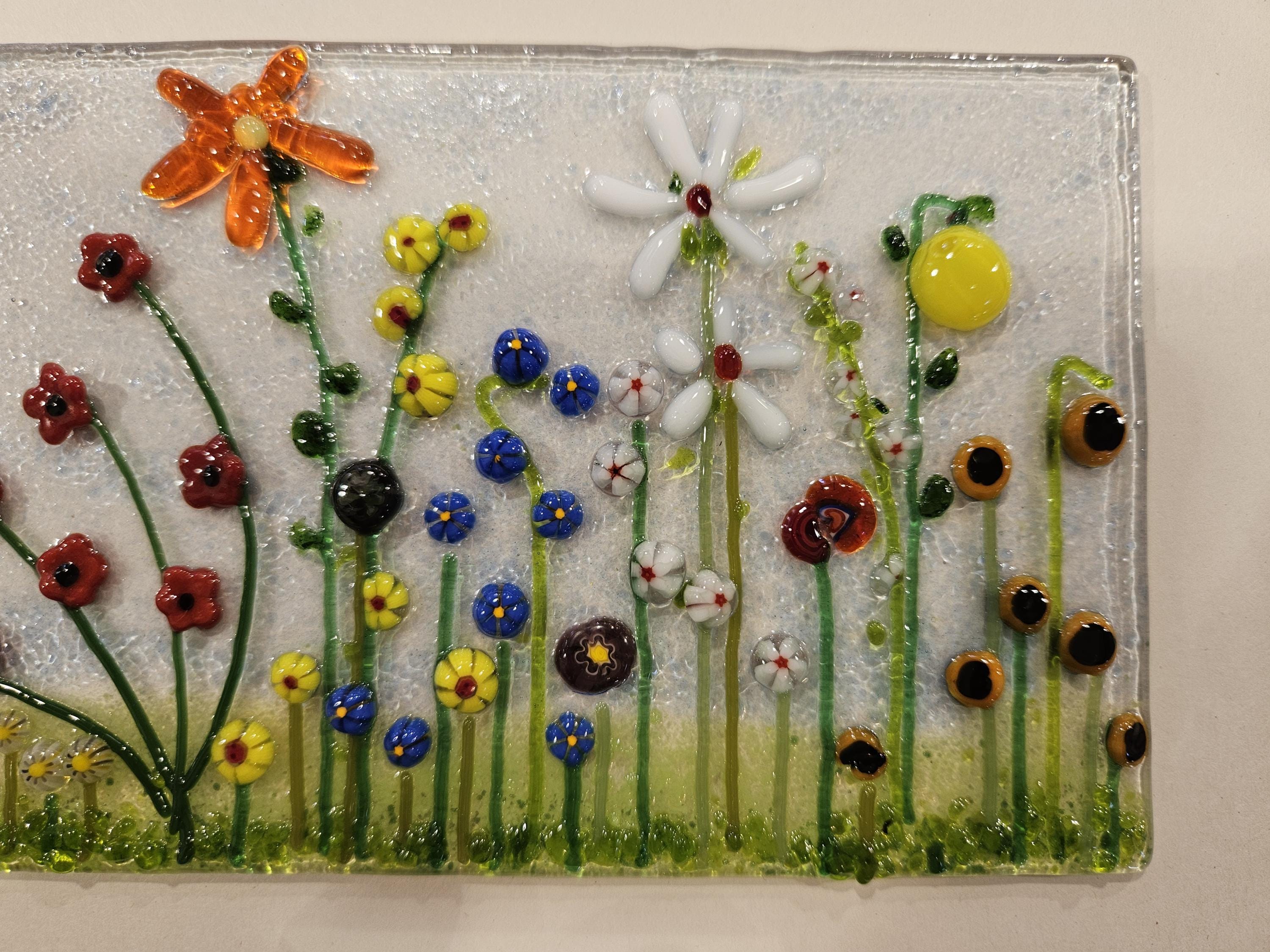Fused Glass Petals Suncatcher (8" X 4") - Etsy