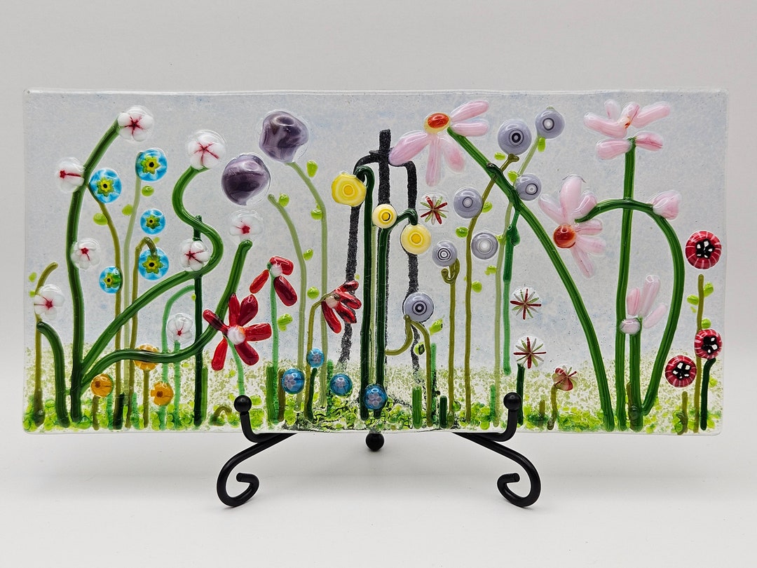 Fused Glass Petals Suncatcher 8 X 4 - Etsy