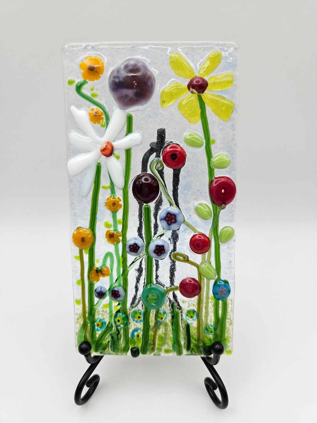 Fused Glass Petals Suncatcher - Etsy