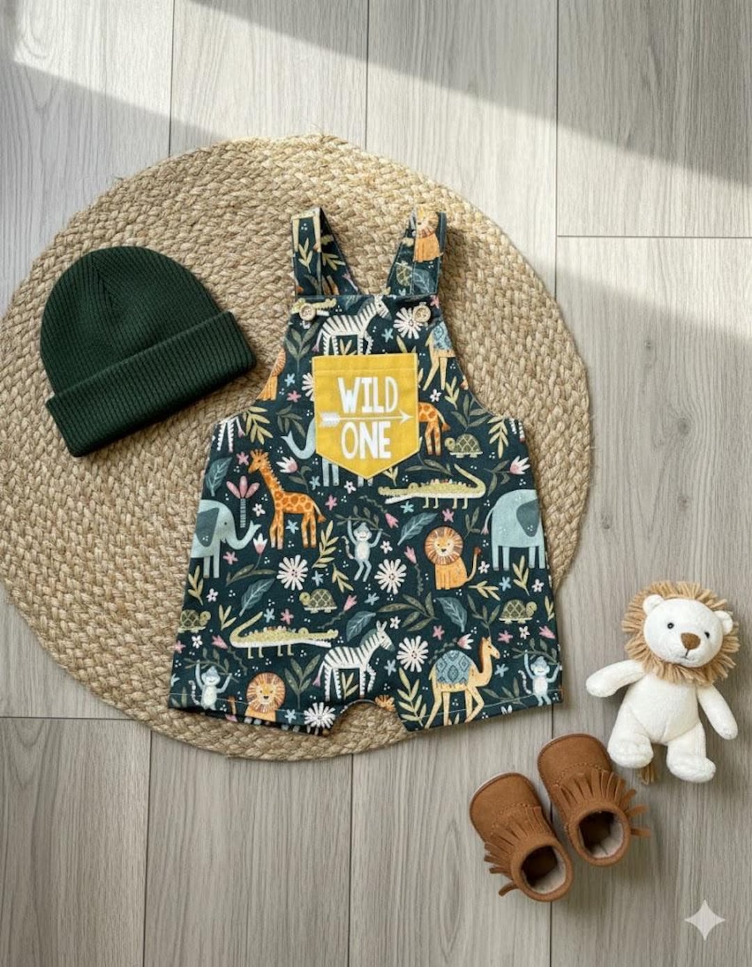Wild One Birthday Overalls: Safari Jungle Animal Outfit, Overalls for ...