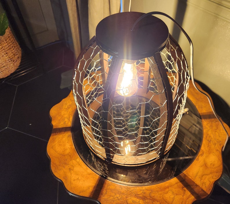 Wood Chicken Wire Lamp Shade - Etsy