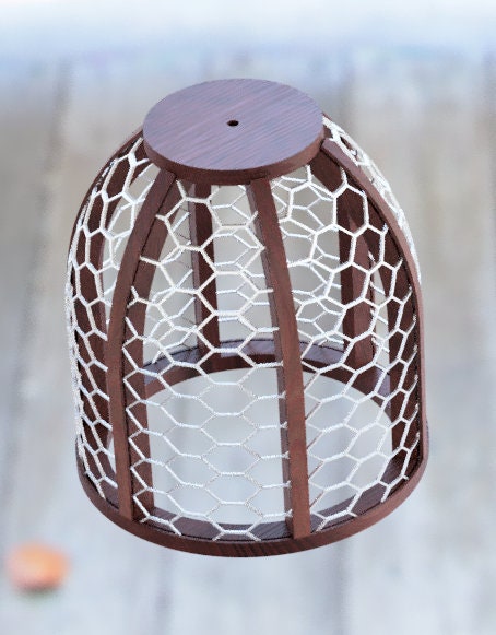 Wood Chicken Wire Lamp Shade - Etsy