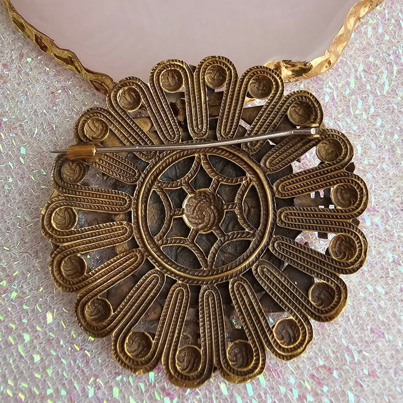 Neiger Brothers Large Vintage Peking Glass Brooch, Heron Crane Bird ...