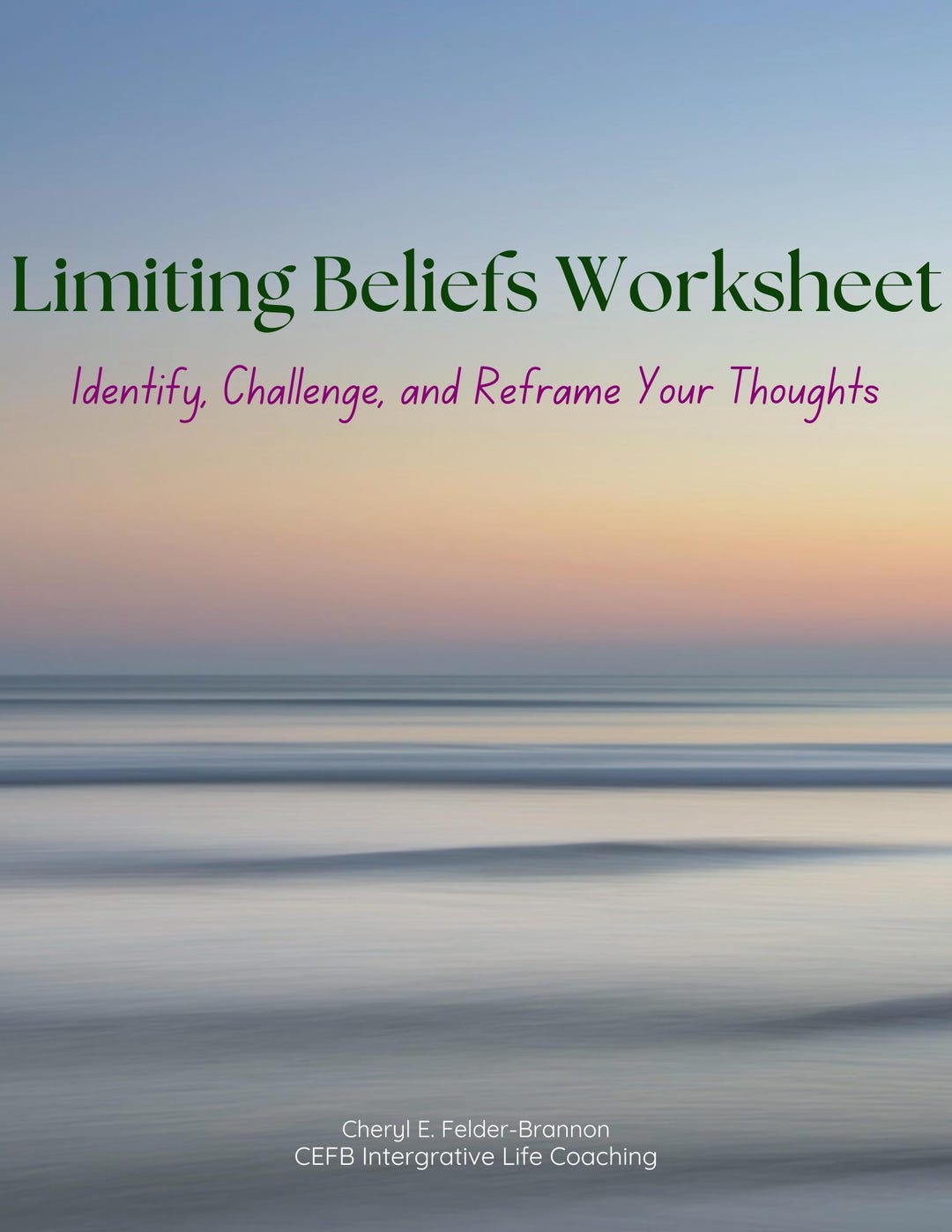Limiting Beliefs Worksheet | Mindset Shift Workbook | Self-growth ...