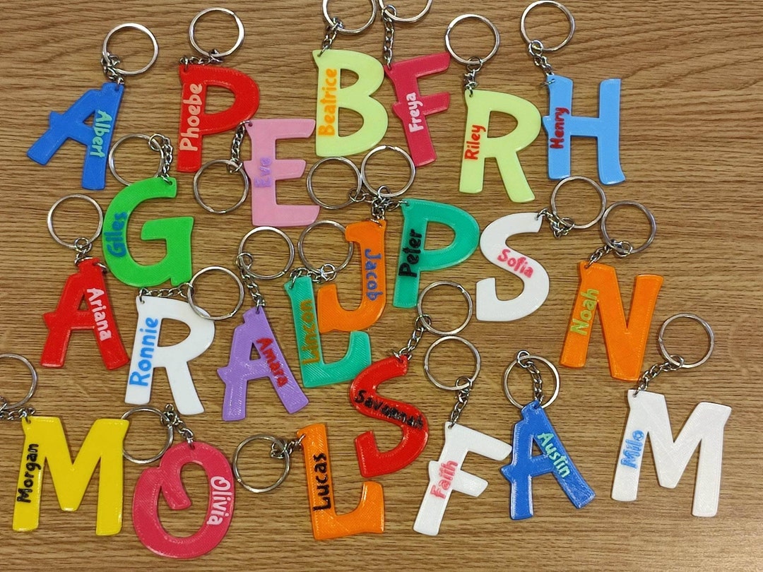 Personalised Initial Keyring, Custom Keyring, Letter Keyring ...