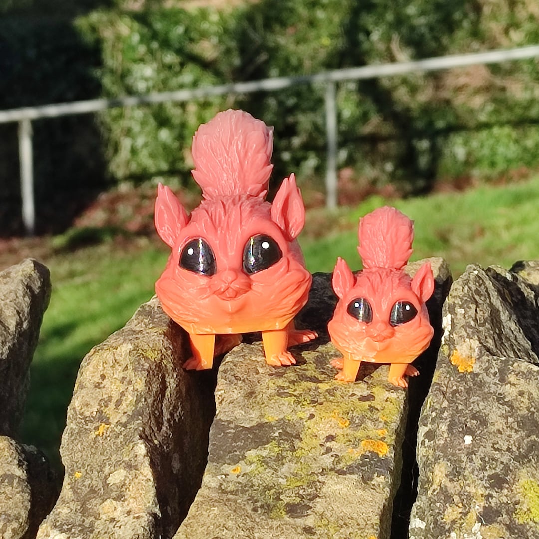 3D Printed Articulated Squirrel Toy: Stress Reliever, Keyring Available ...