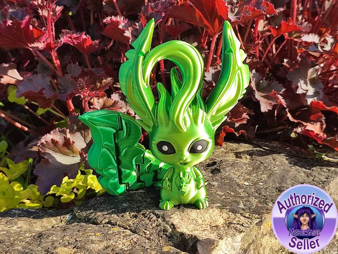 Chibi Leafeon With Flexi Tail Figure, Chibi Leafeon Figure, Flareon ...