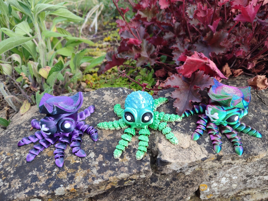 Octopus Fidget Toy, Pirate Octopus, Bunny Octopus, Articulated, Flexi ...
