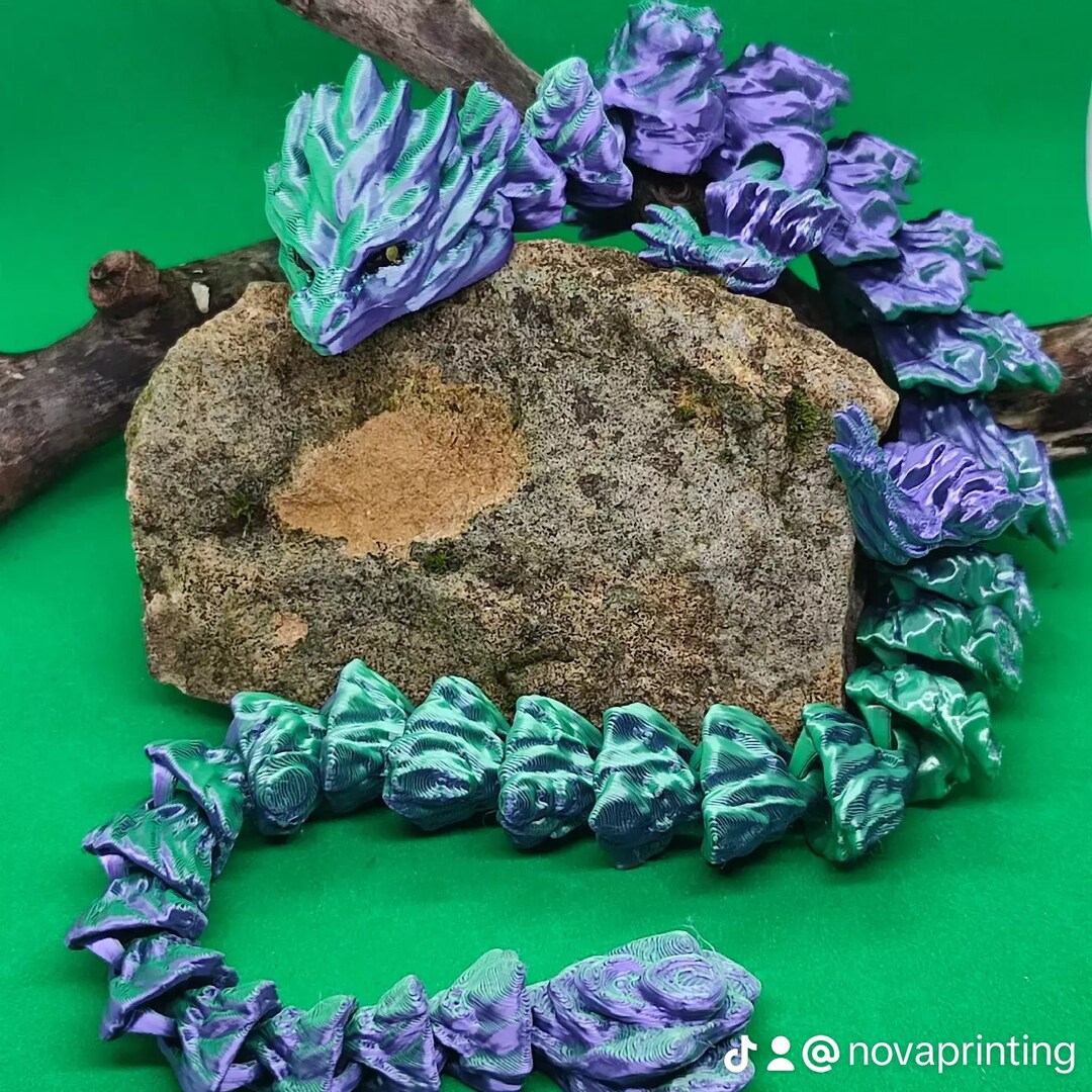 Geo Dragon Fidget, Handmade Dragon, Articulated Dragon, Flexi Dragon ...