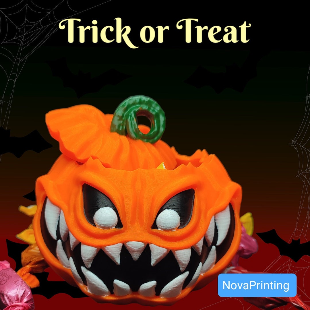 Pumpkin Jack-o-lantern Candy Bowl, Halloween, Candy Holder, Container ...