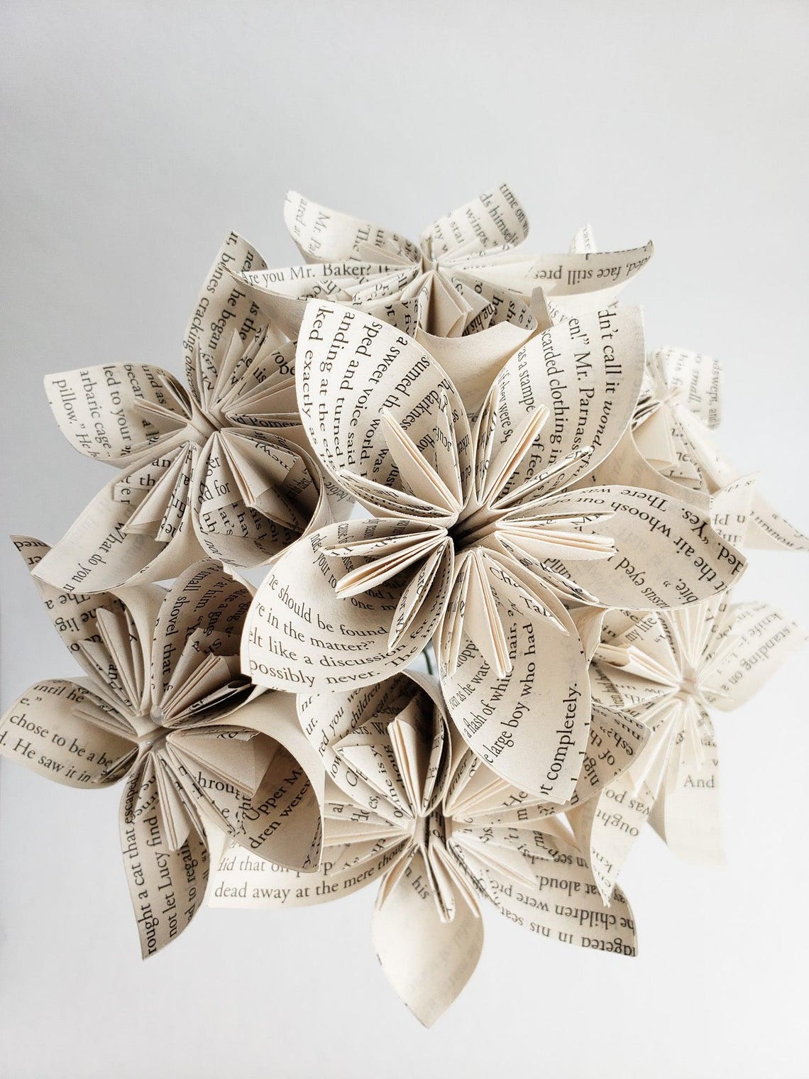 Book Page Paper Flower Bouquet - Starflowers - Etsy