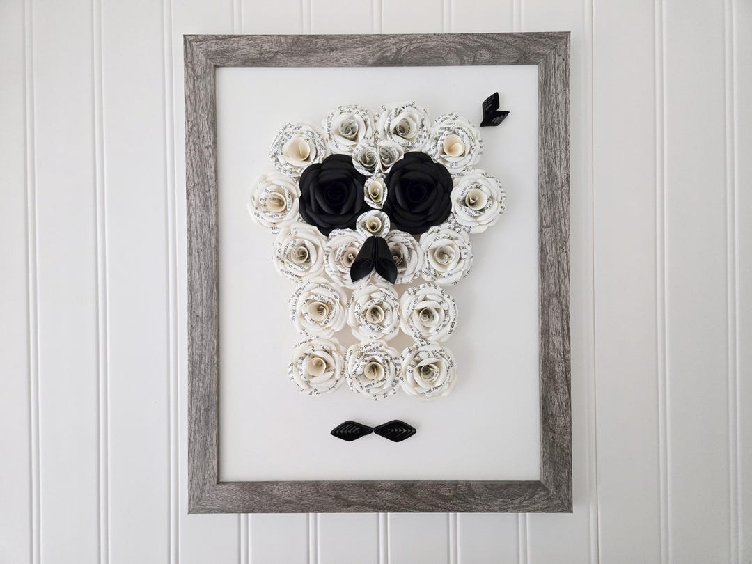 Large Framed Paper Flower Art - Skull Design - Etsy