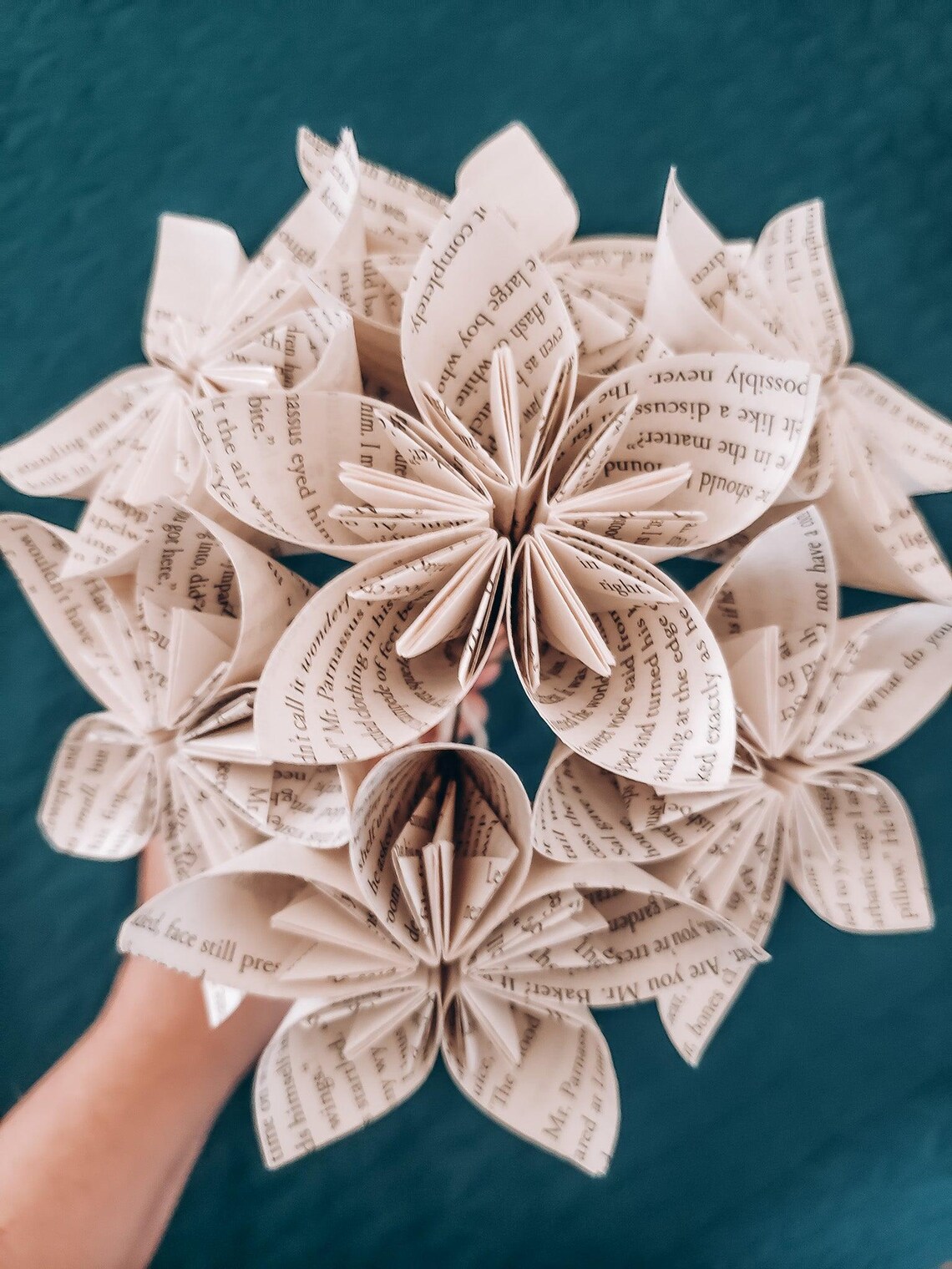Book Page Paper Flower Bouquet - Starflowers - Etsy