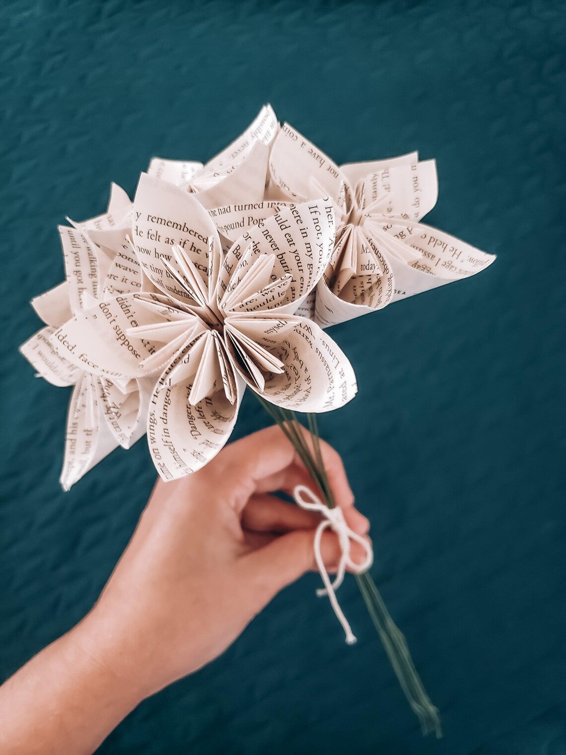 Book Page Paper Flower Bouquet - Starflowers - Etsy