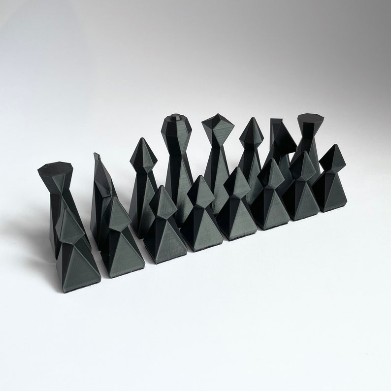 GEODE Modern Chess Set 3D Printed, Weighted & Hand Finished 'quartz ...
