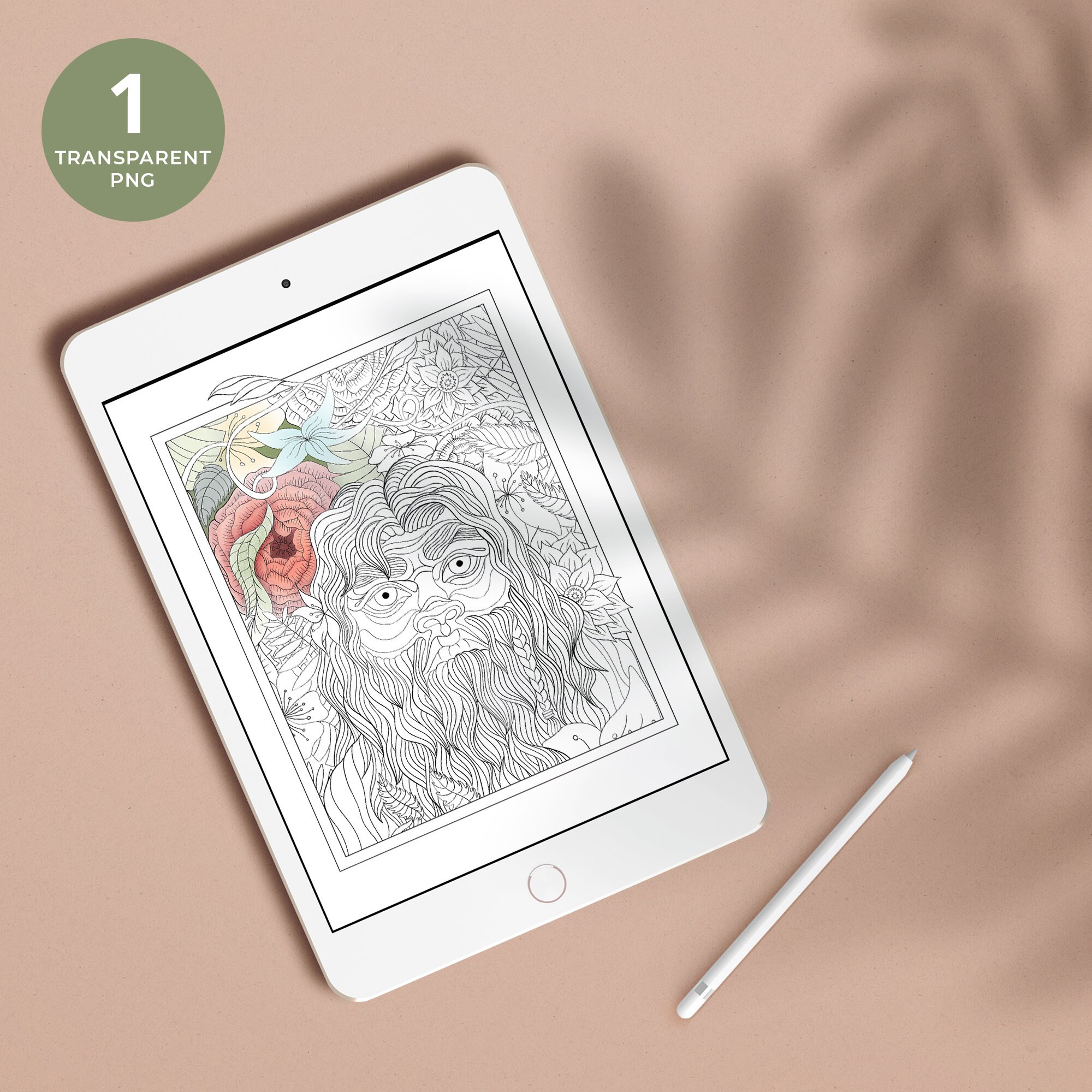 1 Printable Coloring Page | Botanical | Sasquatch | Mythical Creature ...