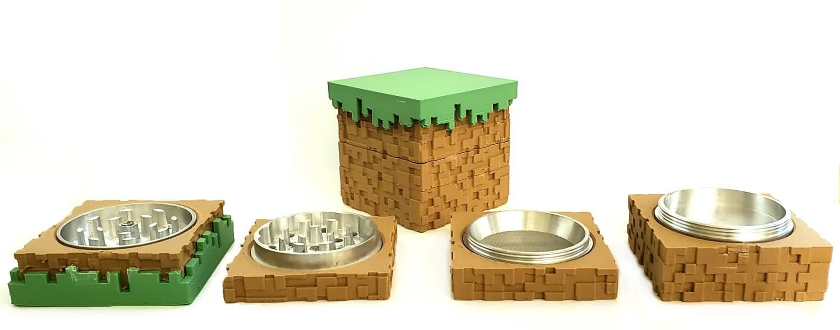 Minecraft "herb" Grinder 3D Printed Grass Block With Keef Catcher - Etsy