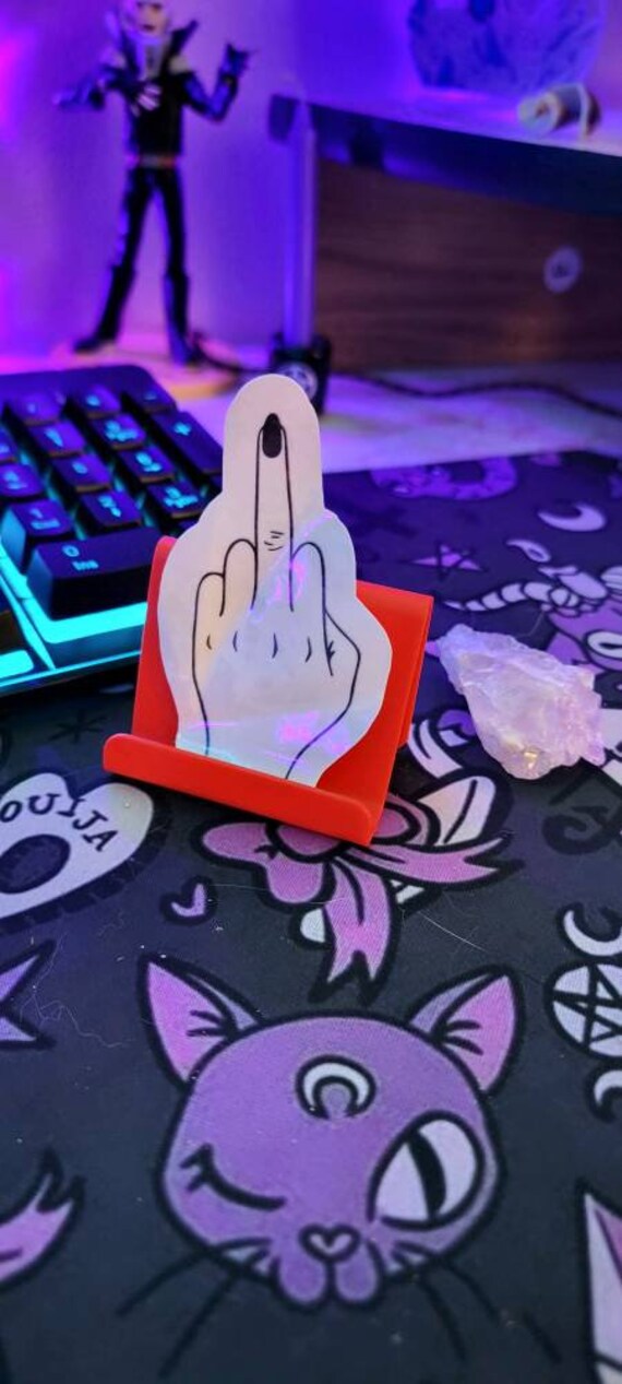 Middle Finger Outline Sticker - Etsy