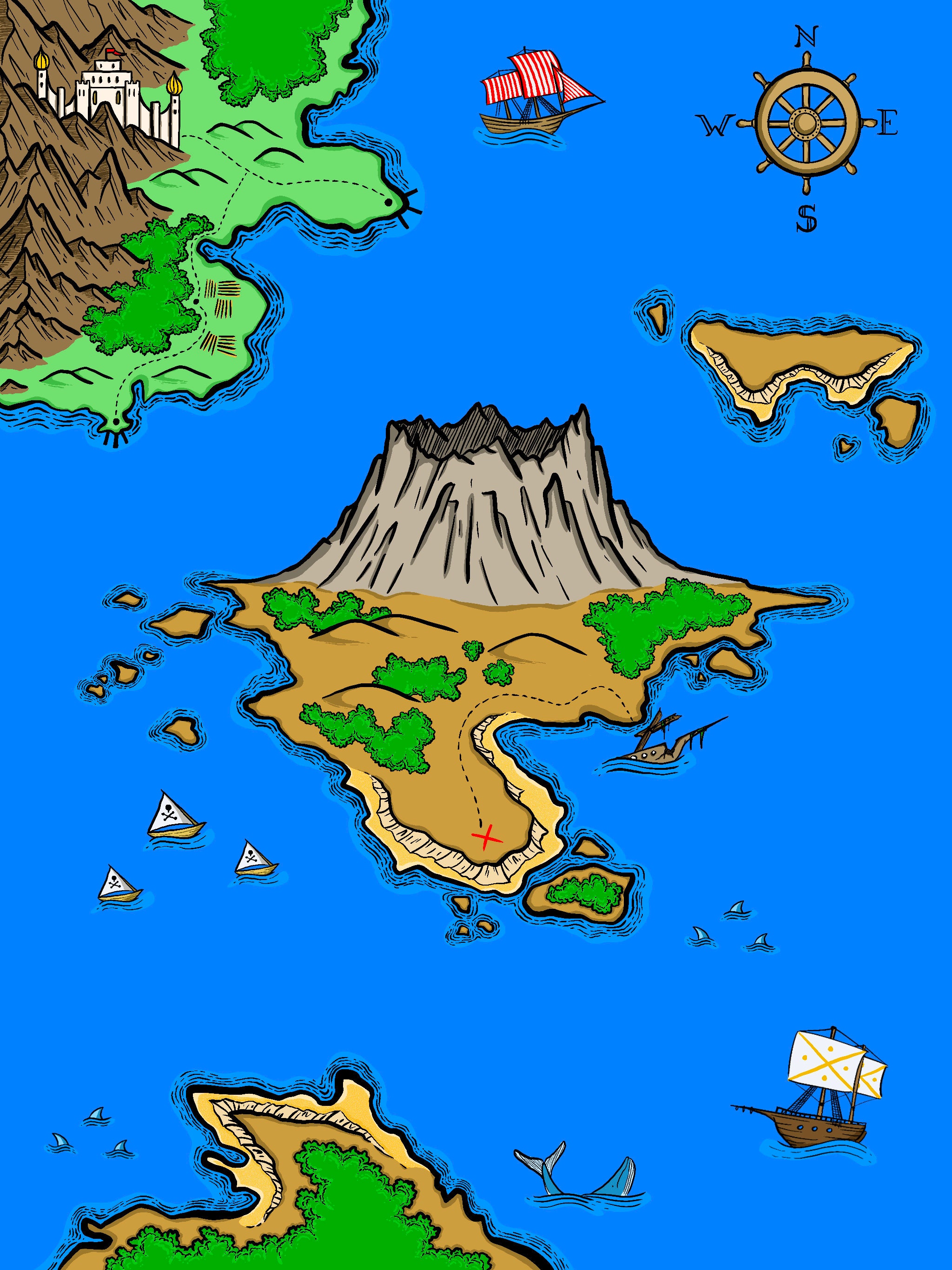 Digital Map (treasure Island) - Etsy