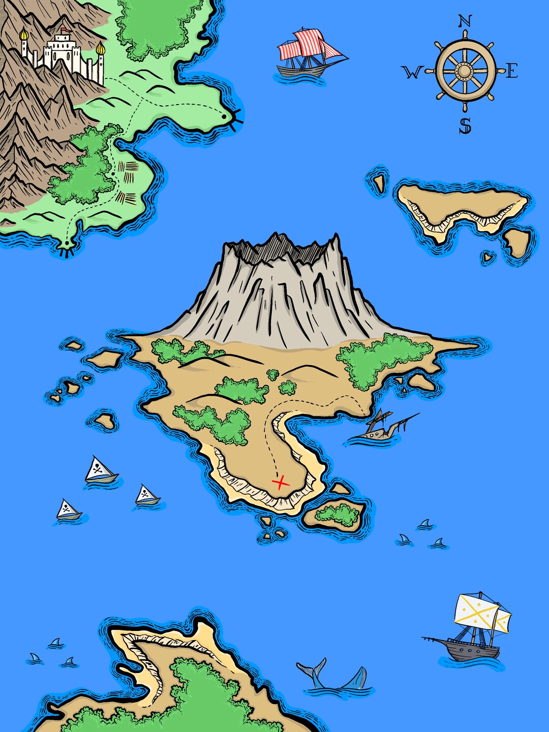 Digital Map (treasure Island) - Etsy